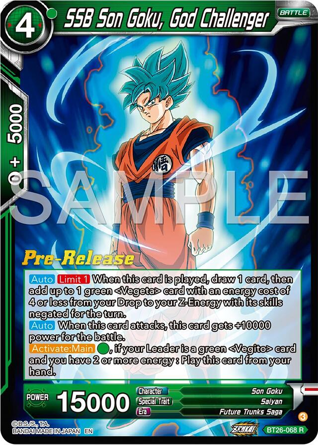 SSB Son Goku, God Challenger (BT26-068) [Ultimate Advent Prerelease Pr