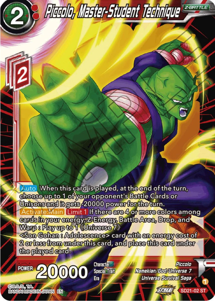 Piccolo, Master-Student Technique (Starter Deck Exclusive) (SD21-02)