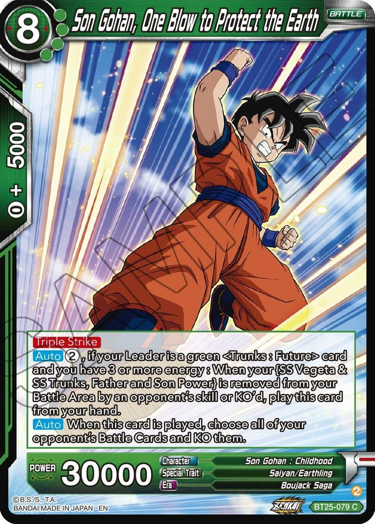 Son Gohan, One Blow to Protect the Earth (BT25-079) [Legend of the Dra