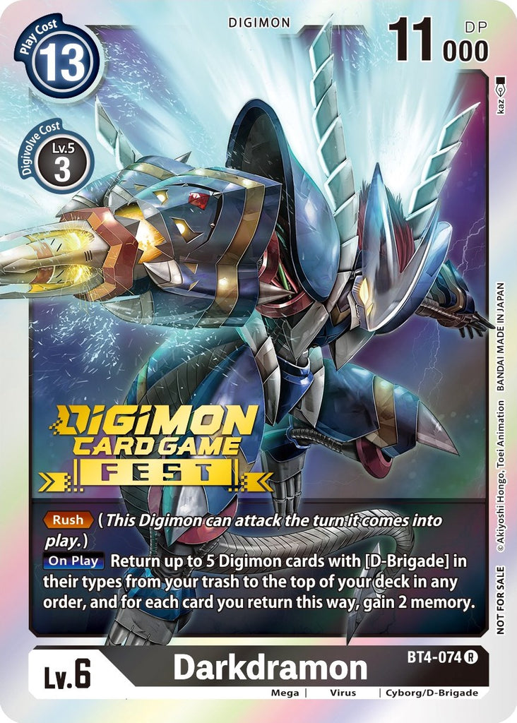Darkdramon [BT4-074] (Digimon Card Game Fest 2022) [Great Legend Promo